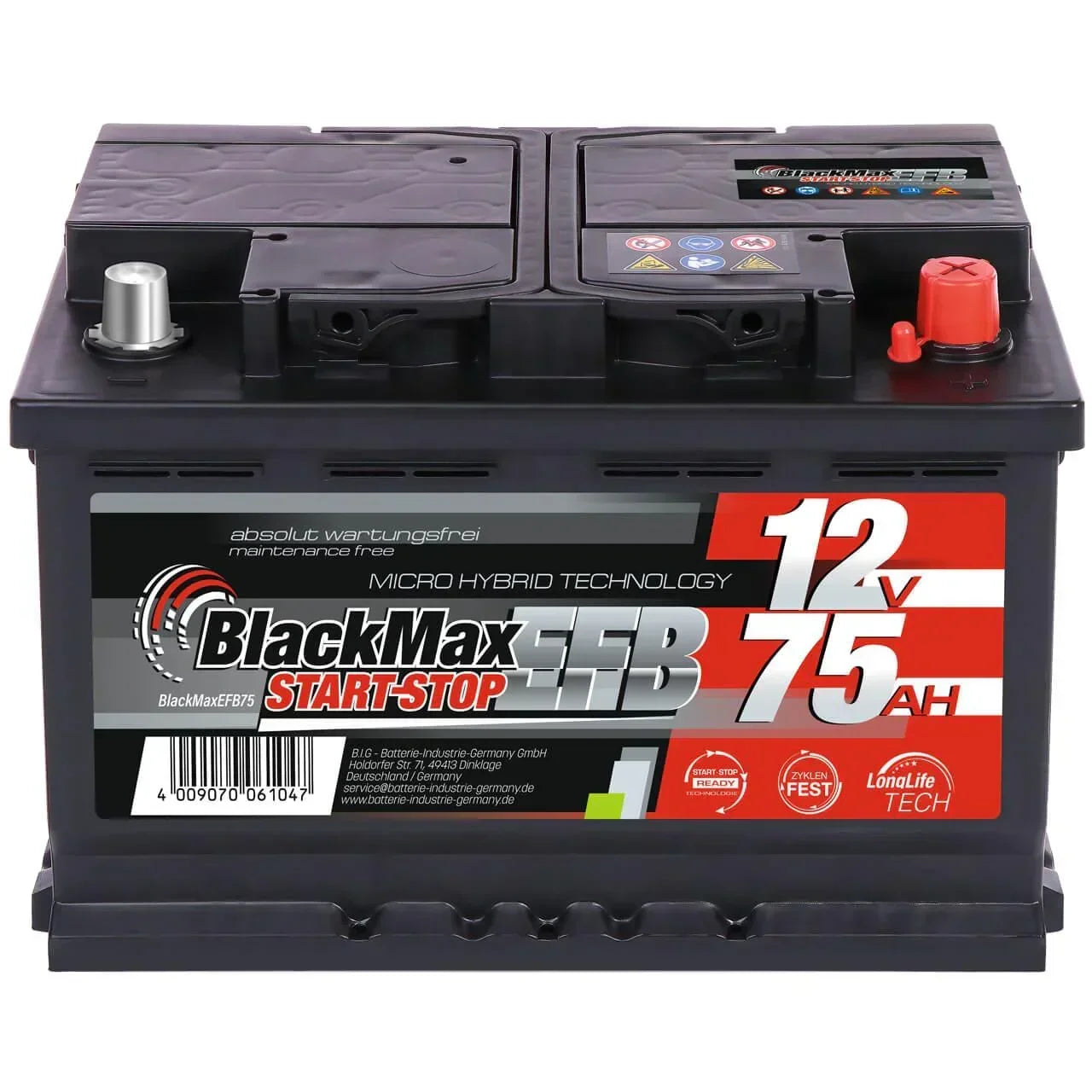 BlackMax Start-Stop EFB 12V 75Ah 700A/EN Autobatterie