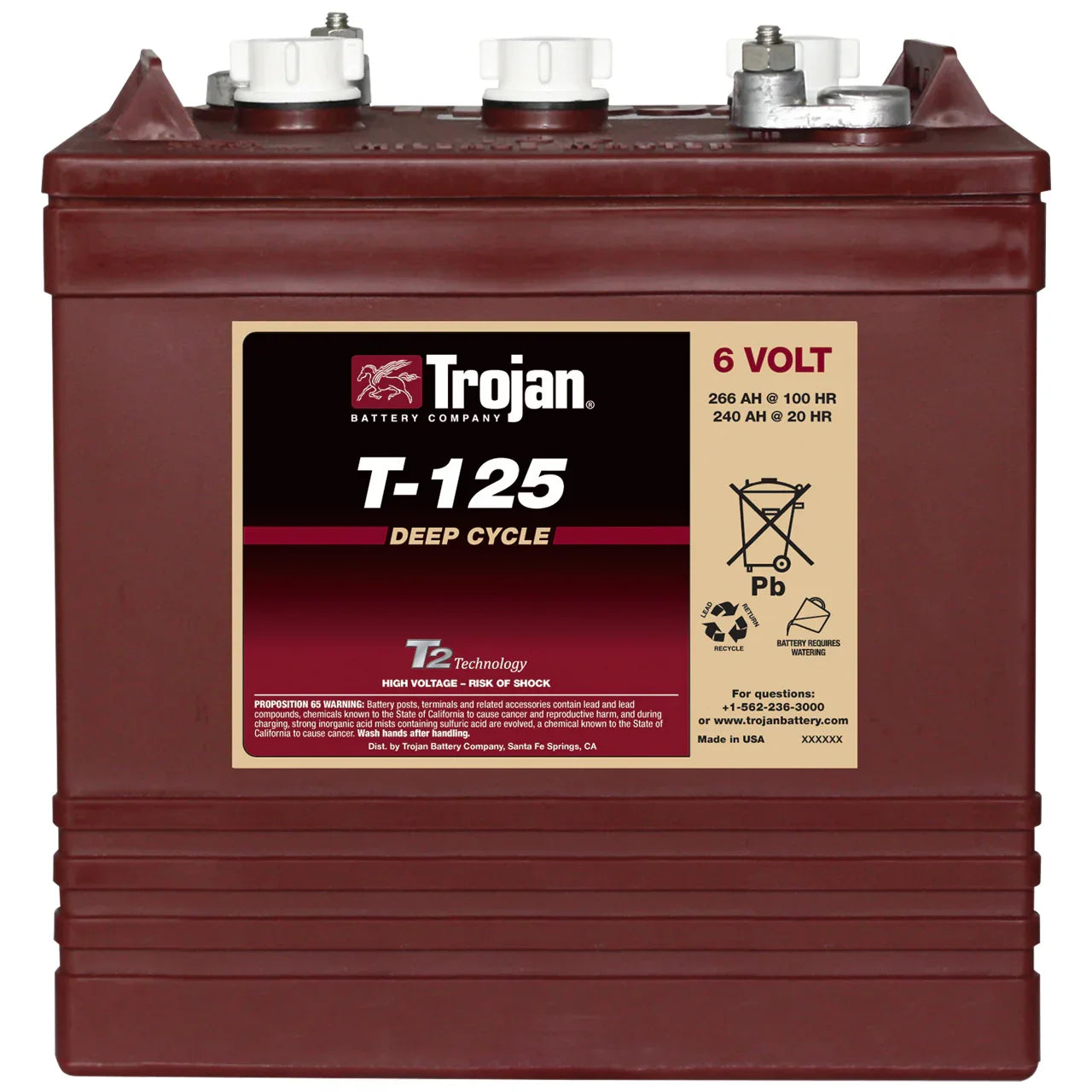 Trojan T-125 6V 240Ah Traktionsbatterie