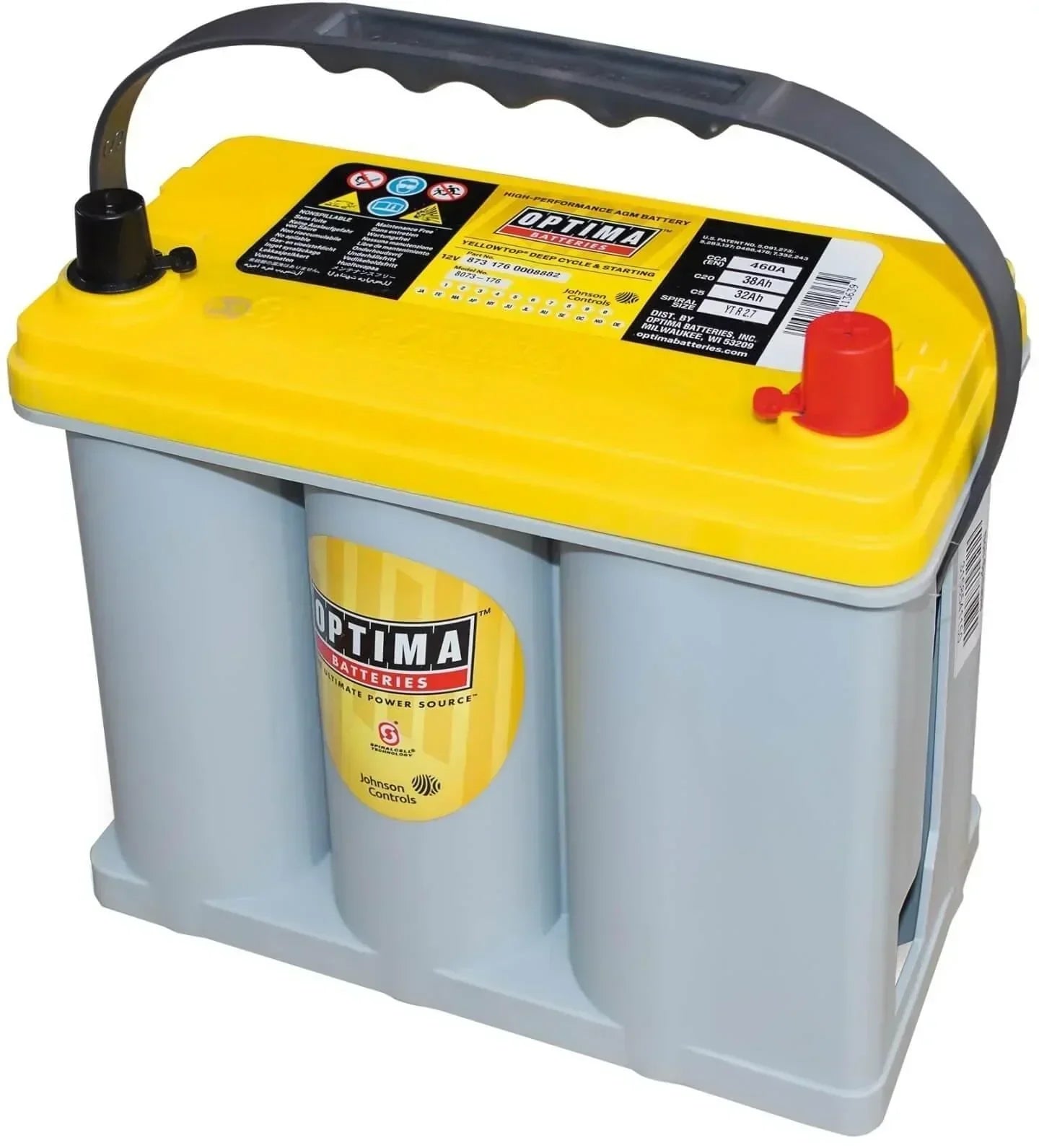 Optima YT R 2.7 AGM Batterie YellowTop 12V 38Ah