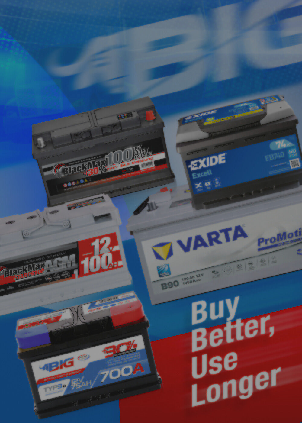 Finden Sie die passende Starterbatterie mit dem BIG Batteriefinder