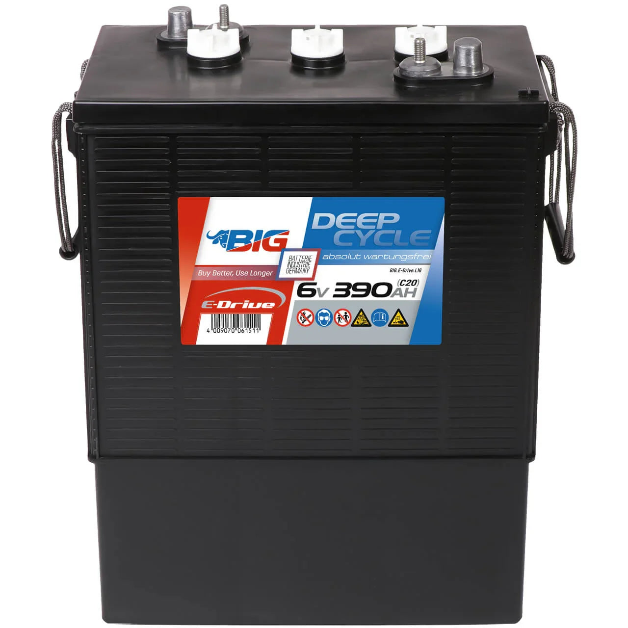 BIG E-Drive L16 6V 390Ah Traktionsbatterie ersetzt L16E-AC, L16G-AC, L